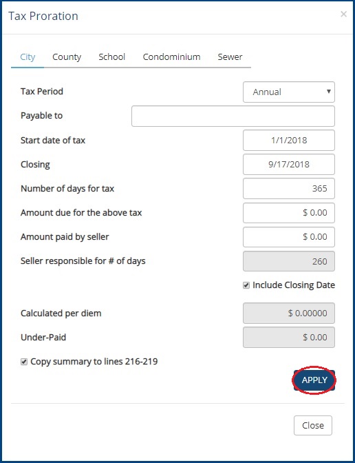 Tax Proration - HUD
