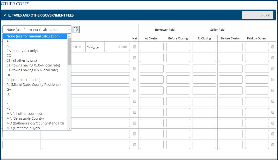 CD Taxes and Government Fees