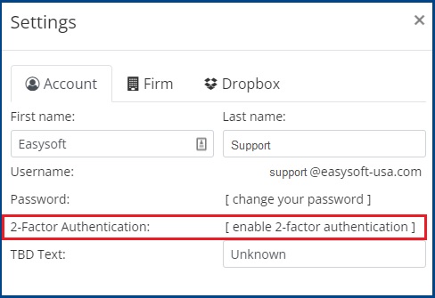 Setting up 2 Factor Authentication