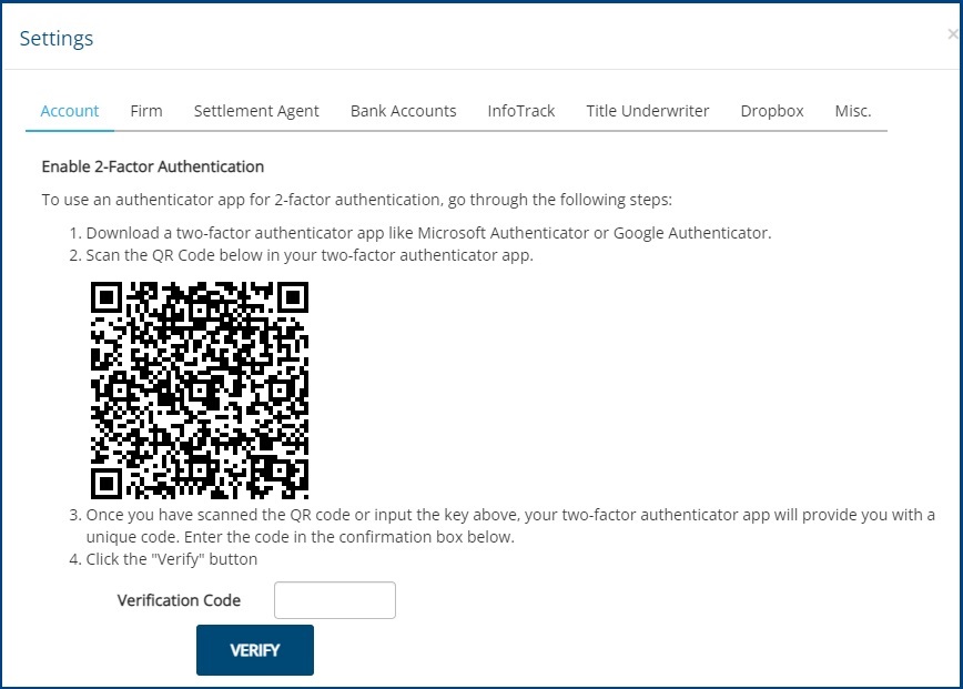Setting up Two Factor Authentication