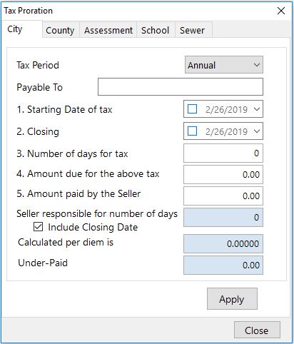 Using the Tax Proration Calculator