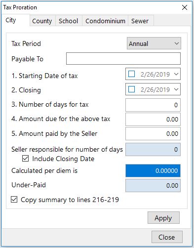 Using the Tax Proration Calculator