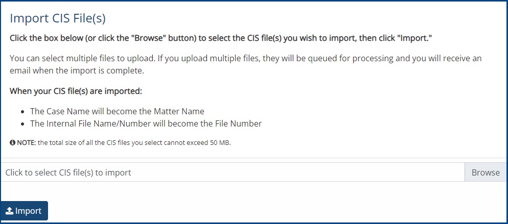 Importing CIS Desktop Files
